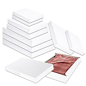 Crenstone White Gift Boxes Bulk Set - 10 Pack Shirt Boxes with Lids for Wrapping Presents for Christmas, Holidays, Birthdays, More | Gift Boxes Assorted Sizes