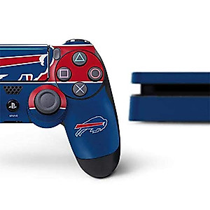 Skinit Decal Gaming Skin Compatible with PS4 Slim Bundle - Officially Licensed NFL Buffalo Bills Zone Block Design