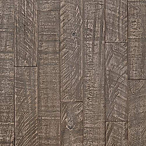 Signature Design by Ashley Havalance Farmhouse Square End Table with Floor Shelf, Vintage Gray & White with Weathered Finish