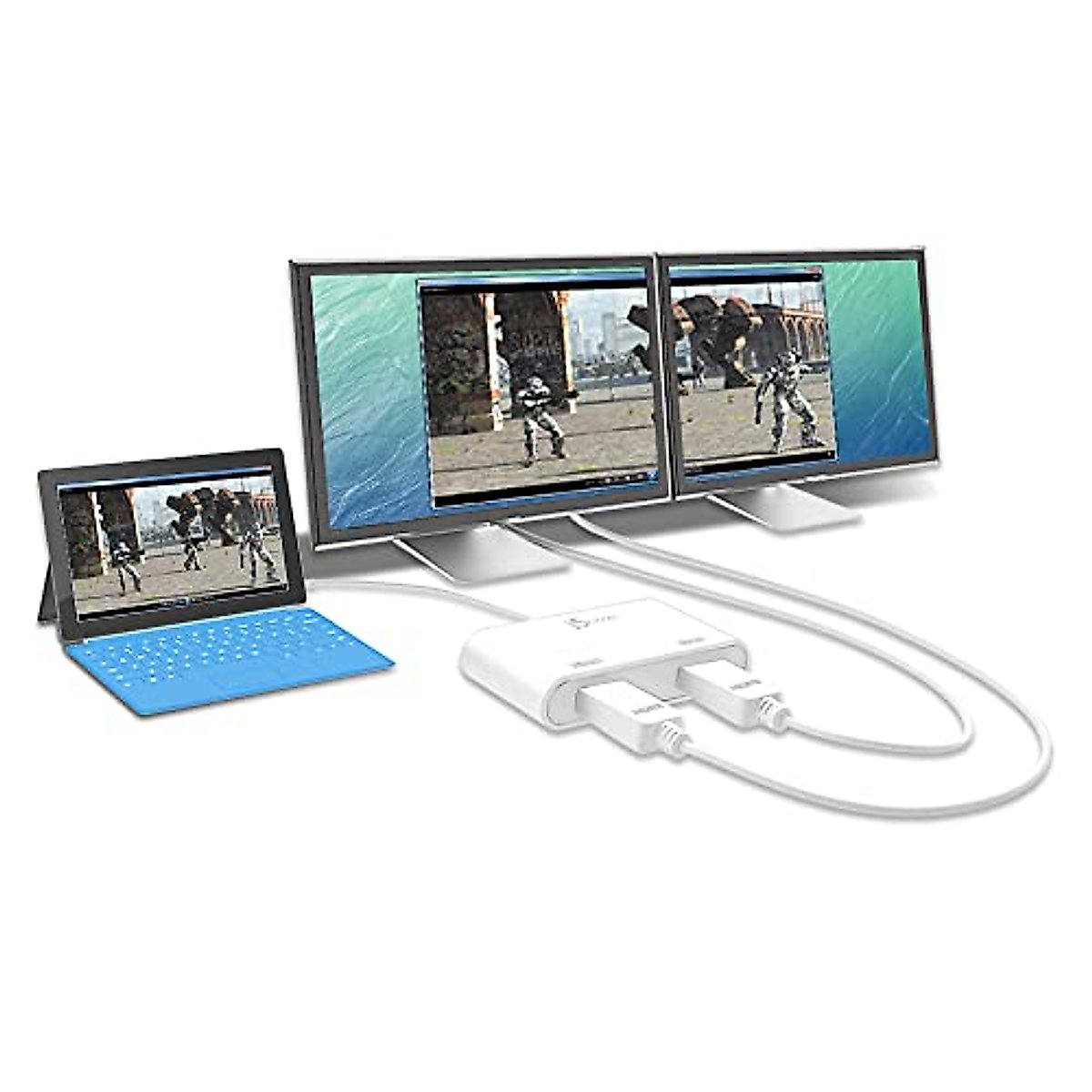 j5create Mini DisplayPort to Dual 4K HDMI MST Adapter, Compatible with Microsoft Surface Pro 2, Surface Book, HP OMEN 15-CE051NR and More (JDA156)