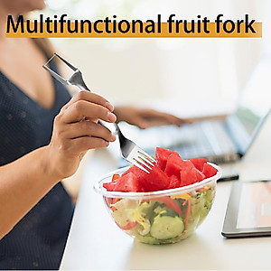 Watermelon Fork Slicer Cutter, Stainless Steel 2-in-1 Watermelon Fork Slicer, Portable Watermelon Fork Watermelon Cutter Slicer Tool Fruit Forks Slicer for Home Party Camping Kitchen Gadget