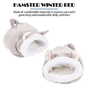 ibasenice Guinea Pig Bed Hamster Warm Bed Fleece Cave Bed Bearded Dragon House Warm Habitat Hut for Ferret Rat Mini Small Animal, 1pc