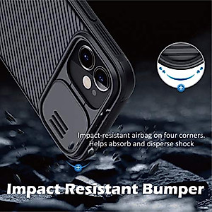 CloudValley Designed for iPhone 12 Pro Max Magnetic Case, 6.7 inch Camera Protection Case with Slide Lens Cover, Built-in Magnet Circle [Support Magsafe Charger] Slim Protective Case (Black)