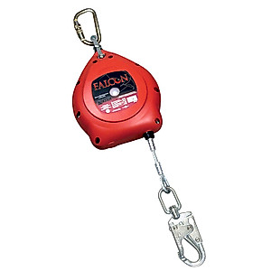 Honeywell Home Miller Falcon 30-Foot Self-Retracting Galvanized Wire Lifeline with Swivel/Carabiner & Swivel/Snap Hook (MP30G-Z7/30FT), Red