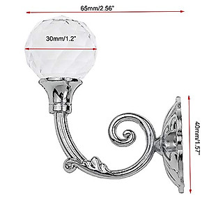 Dahszhi Drape Hooks Crystal Curtain Tiebacks Hooks Multi Use Wall Coat Hook - 2pcs
