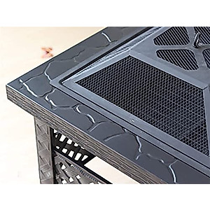 LEAYAN Garden Fire Pit Grill Bowl Grill Barbecue Rack Outdoor Fire Pit Garden Wood Burning Fire Pit Bowl Terrace Metal Barbecue Table, Patio Lawn Backyard Barbecue Party Outdoor Fireplace, 66cm