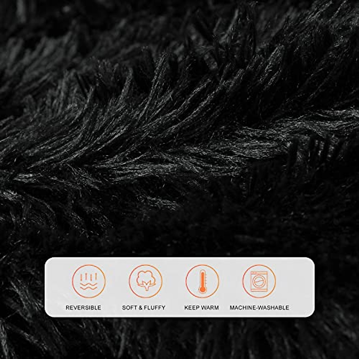 TOONOW Extra Soft Fuzzy Faux Fur Blanket Queen Size 78"x90", Reversible Lightweight Decorative Blankets and Throws Super Soft Cozy Microfiber Fleece Fuzzy Blankets for Couch Bed, Black