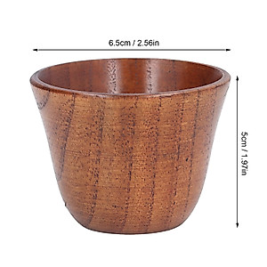 Wooden Cup, 4Pcs Wooden Cup 75ml Natural Wood Healthy Safe Nontoxic Retro Style Heat Insulation Wooden Tea Cups