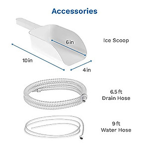 hOmeLabs Freestanding Commercial Ice Maker Machine - Makes 99 Pounds Ice in 24 hrs with 29 Pounds Storage Capacity - Ideal for Restaurants, Bars, Homes and Offices - Includes Scoop and Connection Hose