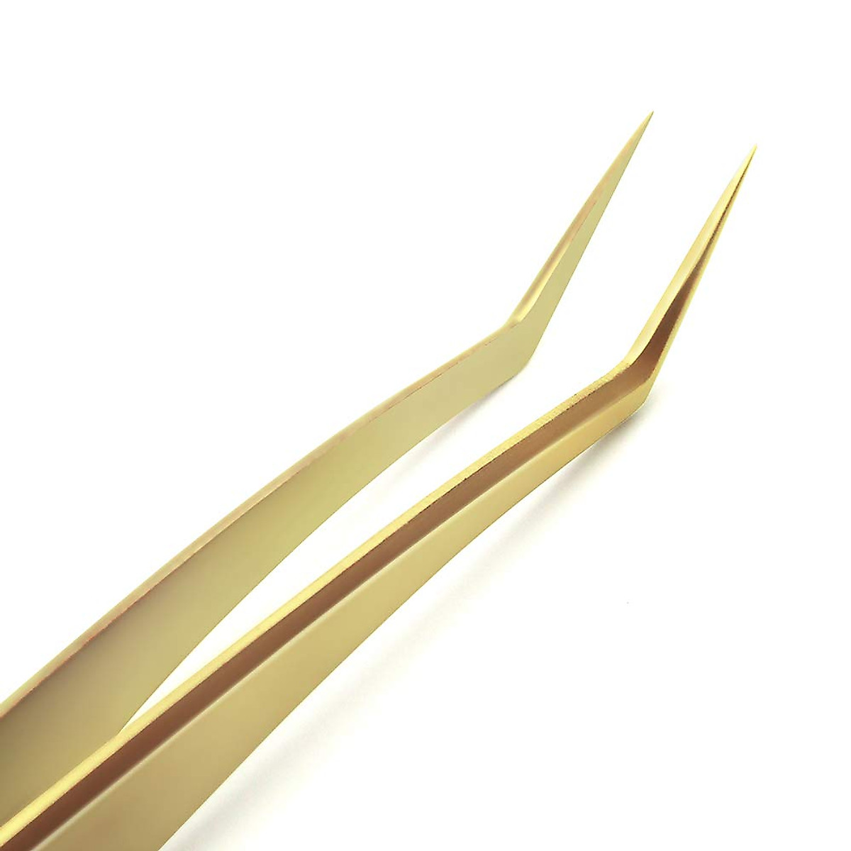 Eyelash Extension Tweezers for Volume Lashes Make Fans Professional Tweezer Tools Precision Stainless Steel 45 Mega Curved Angled 17mm Fine Tip for Eye Lash Extensions Supplies