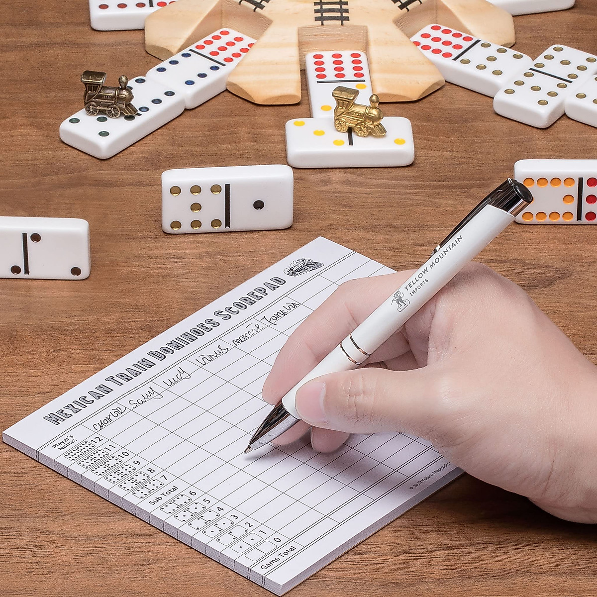 Yellow Mountain Imports Mexican Train Dominoes Scorepad - 50 Sheets