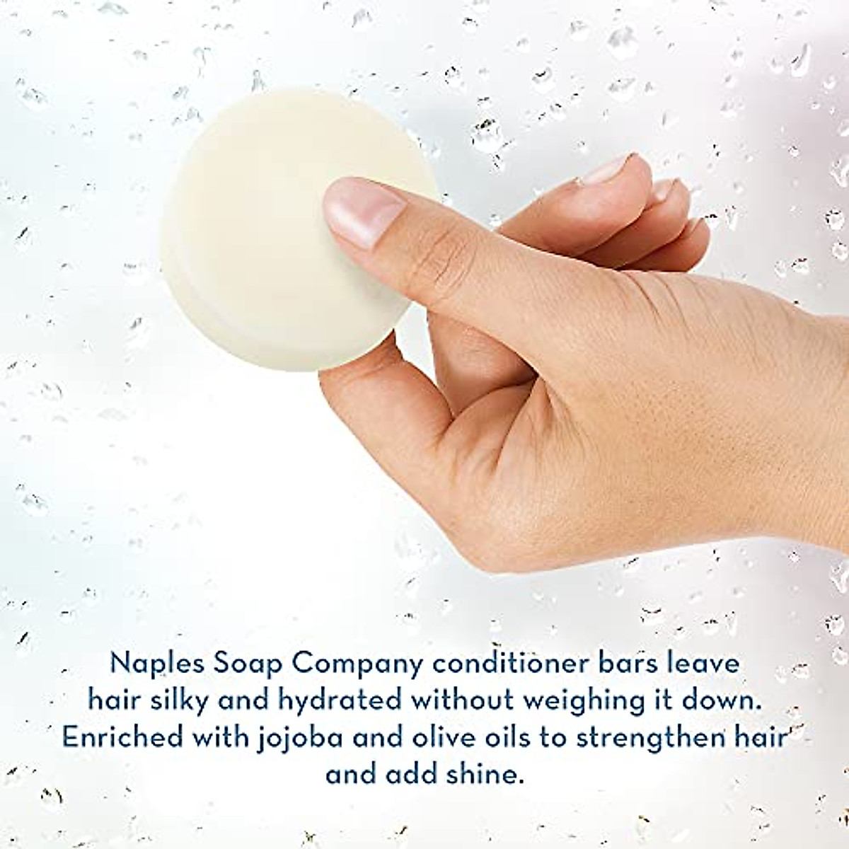 Naples Soap Company, Protein Enriched, 50-75 Use, Solid Hair Conditioner Bar, Eco-Friendly Haircare, Helps Ensure Vibrant, Healthy Hair, All Hair Types, Coconut Water, 1oz