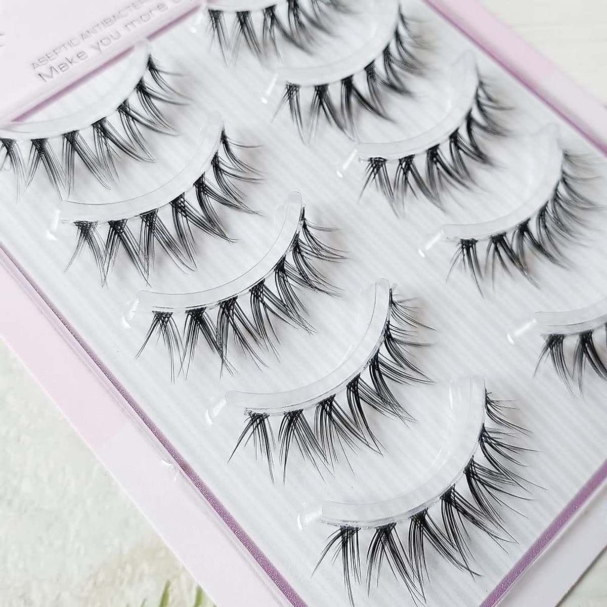5 Pairs Mink Eyelashes Invisible Band 3D Mink Thick Long V Shape Natural Reusable False Eyelashes Eyelash Extension Makeup Tools