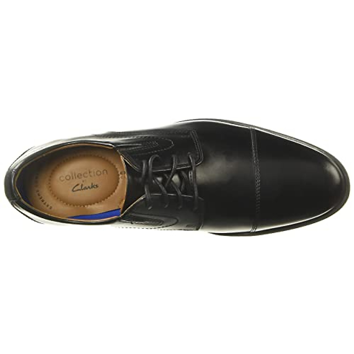 Clarks mens Whiddon Cap Oxford, Black Leather, 14 US