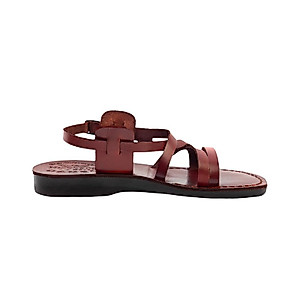Holy Land Market Unisex Adults/Children Genuine Leather Biblical Sandals/Flip Flops/Slides/Slippers (Jesus - Yashua) Yashua Style II