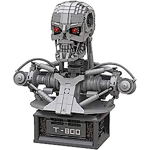MOC Small Particle Building Block Set MOC-20570 T-800 Skeleton Bust, Creative Educational Building Bricks Kits Toy Model Compatible with L-e-g-o(3082PCS with PF)