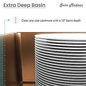 Swiss Madison Well Made Forever SM-KS758RG Farmhouse Kitchen Sink, Rose Gold