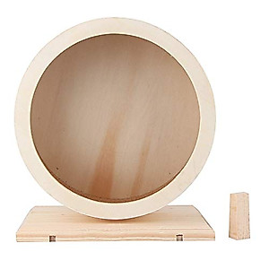Hamster Running Wheel Silent Wooden Pet House Funny Wheel Running Rest Small Animal Exercise Wheels (M)