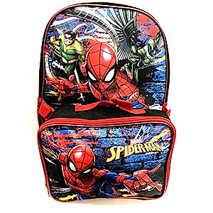 Spiderman Marvel 16" Backpack With Detachable Lunch Box