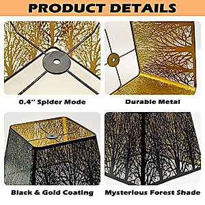 Royxen 2 Pack Modern Lamp Shades Metal Lampshade for Table Lamp and Floor Light (Square Trees)