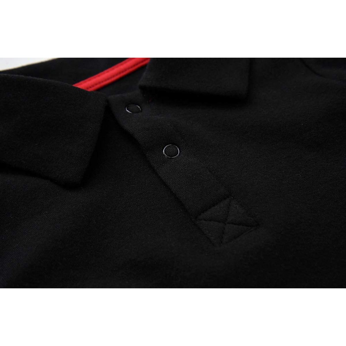 Teach Leanbh Infant Baby Polo Bodysuit Cotton Long Sleeve Pure Color Shirt 3-24 Months (12 Months, White)