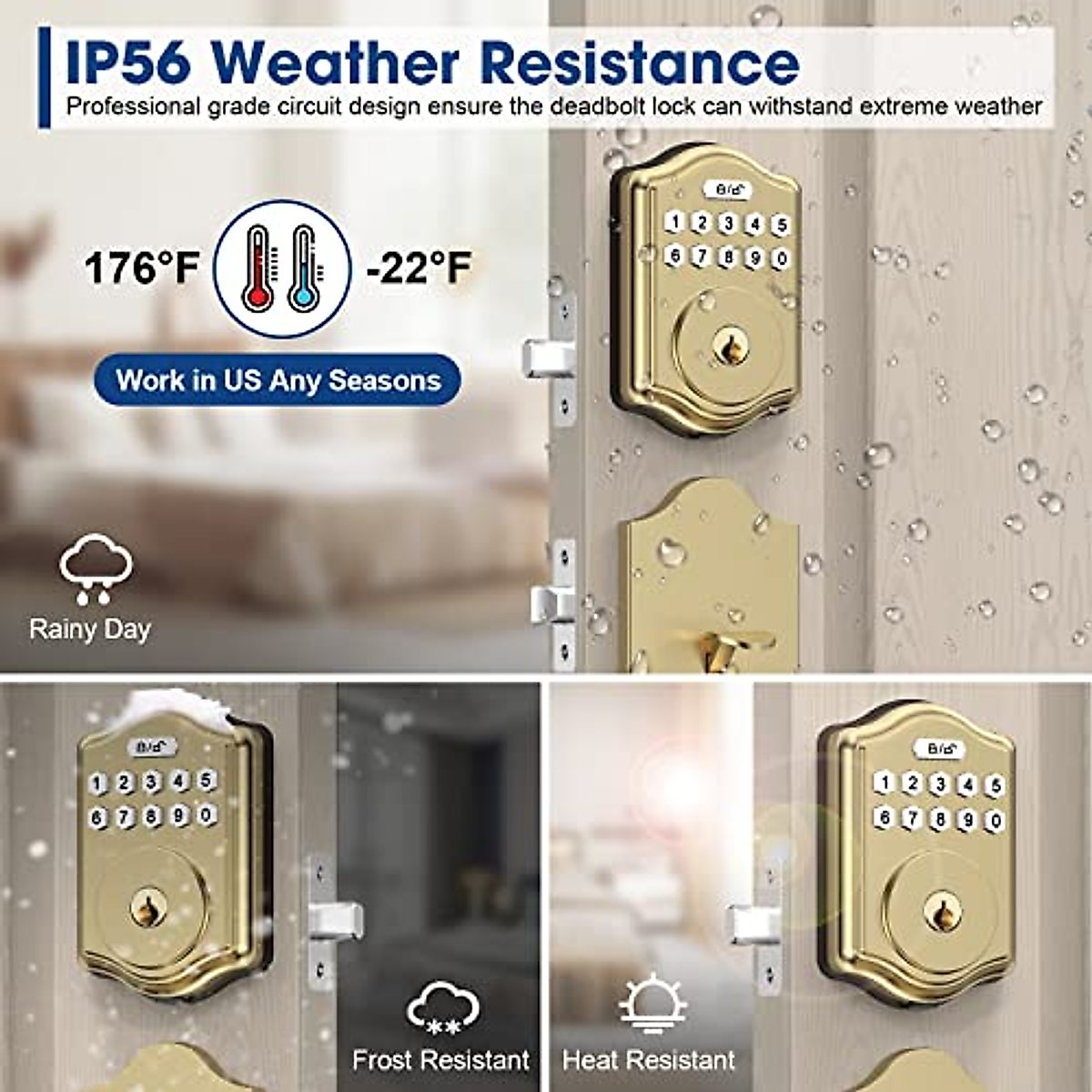 Smart Lock,Door Lock with Keypad-Keyless Entry Keypad Smart Deadbolt