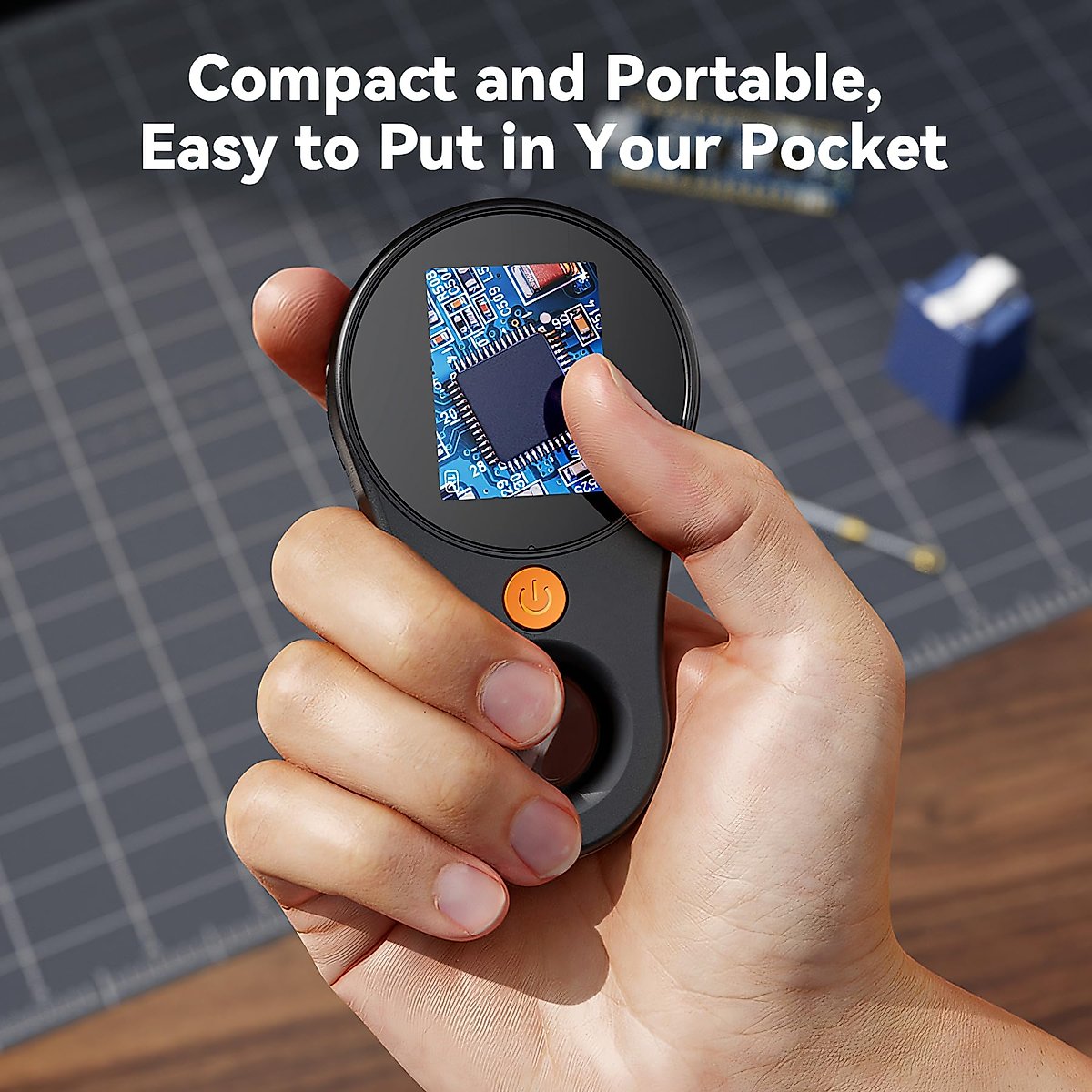 Digital Microscope Fixed Focus-200X Pocket Magnifying Glass, 3-Level Adjustable LED Lights Portable Handheld Mini Microscope,USB Compatible with, Windows, Mac OS