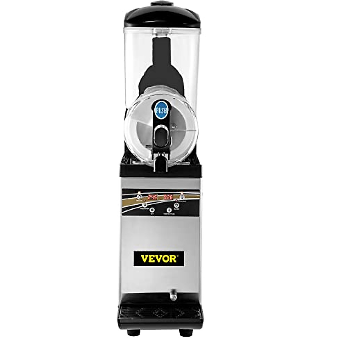 VEVOR Commercial Margarita Machine, 1Tank 15L Commercial Slushy Machine, Stainless Steel Smoothie Frozen Drink Maker, 500W 110V for Supermarkets Cafes Restaurants Bars Home Use