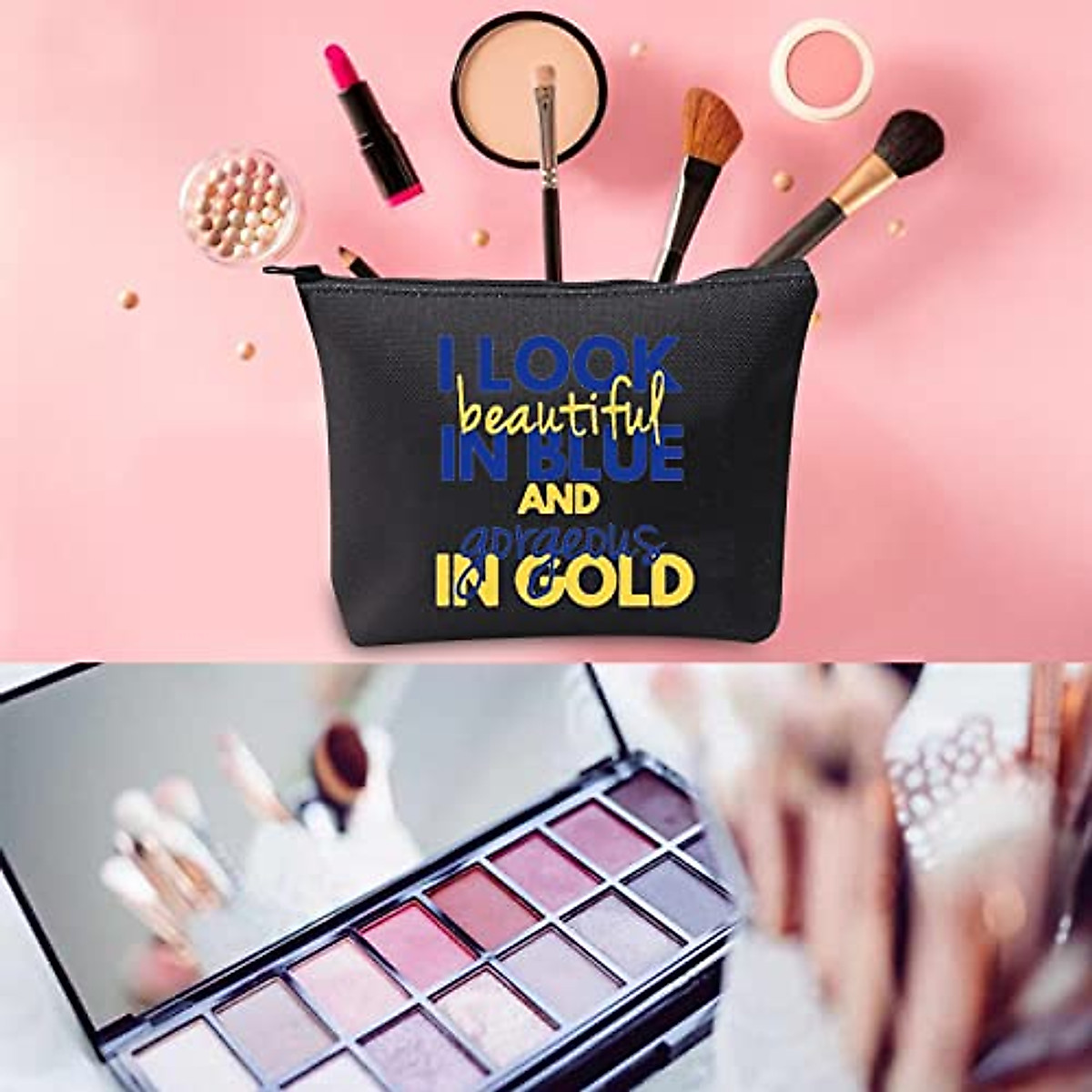 WCGXKO Sigma Gamma Rho I Look Beautiful In Blue And Gorgeous In Gold Sorority Paraphernalia Gift (Blue And Gold black)