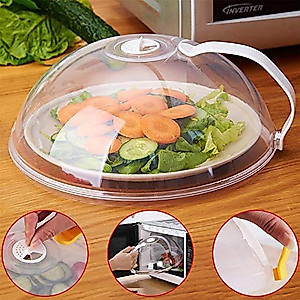 2PACK Microwave Splatter Cover for Foods, BPA Free Microwave Plate Cover Guard Lid with Adjustable Steam Vents Keeps Oven Clean Dishwasher Safe (2)
