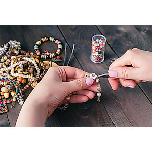 Paxcoo 1200Pcs Open Jump Rings and Lobster Clasps Jewelry Findings Kit with Pliers for Jewelry Making (Silver and Gold)