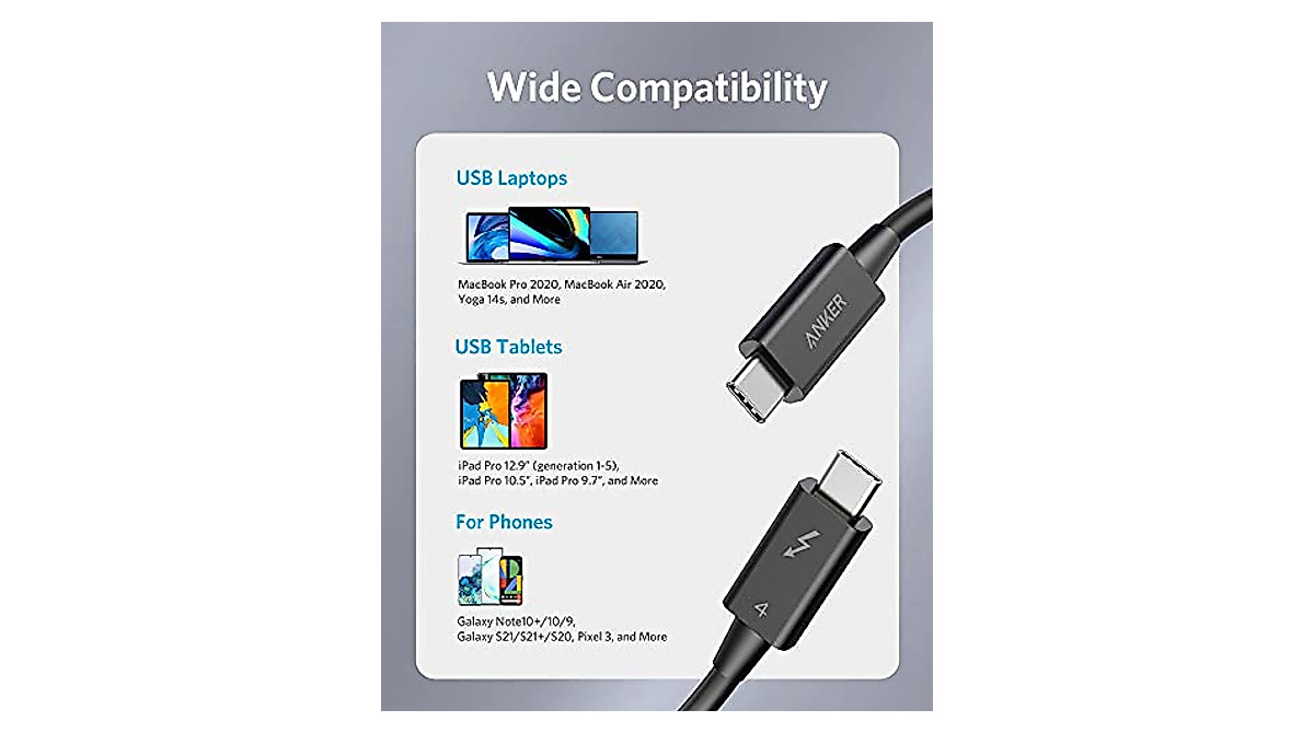 Anker Thunderbolt 4 Cable: 100W Fast Charging & 8K Display