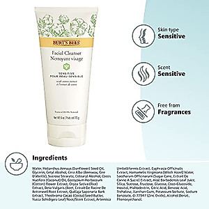 Burt's Bees Face Cleanser, Facial Wash for Sensitive Skin, Natural Skin Care, 6 Ounce (Packaging May Vary)