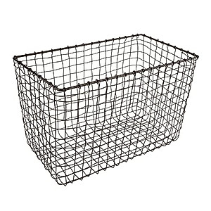 G.E.T. WB-303-MG Heavy Duty Iron Wire Utility Storage Bin/Basket, Rectangular, 15" x 8" x 10"