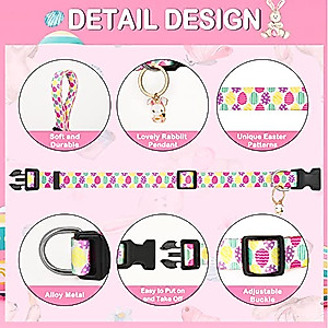 Blahhey Easter Dog Collar for Small Medium Large Dogs, Adjustable Comfortable Dog Collar with Plastic Buckle, Easter Gift for Your Dogs, Cats, Pets, Easter Egg, Rabbit Pendant