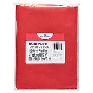 American Greetings Bulk Cherry Red Tissue Paper for Birthdays, Easter, Mother's Day, Father's Day, Graduation, and All Occasions (125-Sheets)
