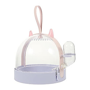 Ipetboom 1Pc Hamster Carrier, Bird Carrier Critter Cage Hamster Carrier Bag Portable Hamster Cage Travel Bag with Water Bottle Outdoor Handbag for Small Animals, Purple