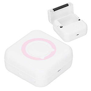 Dilwe 200dpi C6 Mini Thermal Printer, 57mm Width Multifunctional Mini Portable Inkless Printer, Thermal Printing Machine for Photos Messages Labels Notes Exercises(Rose)