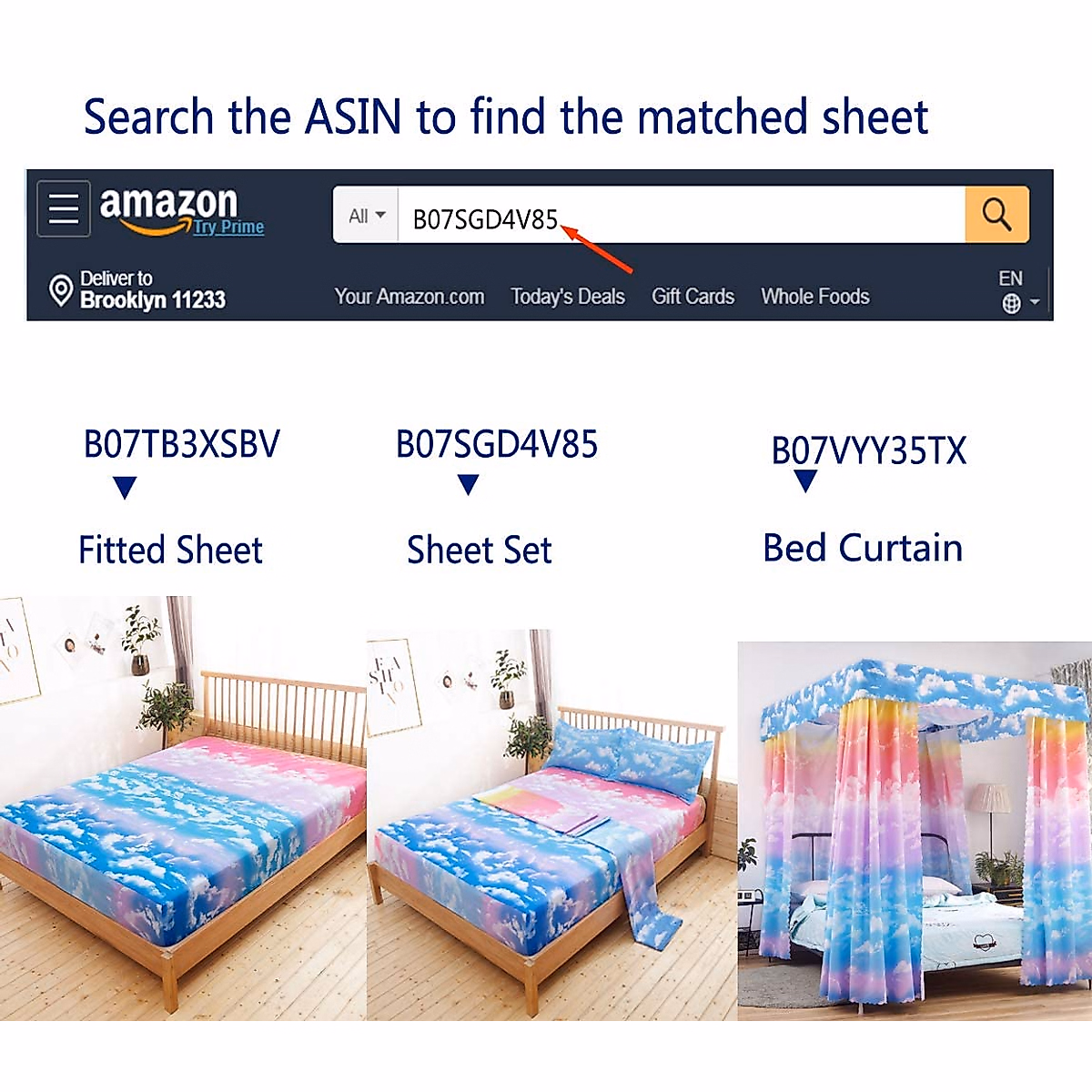 Mengersi Rainbow Duvet Cover Set Twin Size for Girls Cloud Sky Pink Blue Comforter Cover Bedding Set with Zipper Closure (1 Duvet Cover +1 Pillow Sham)