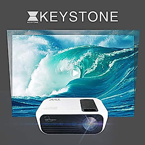 TVY Native 1080P Home Theater Projector 5000 Lumens and 200'' Display Portable Outdoor Movie Projector, Compatible with PS4, PC via HDMI, AV and USB for Entertainment (White)