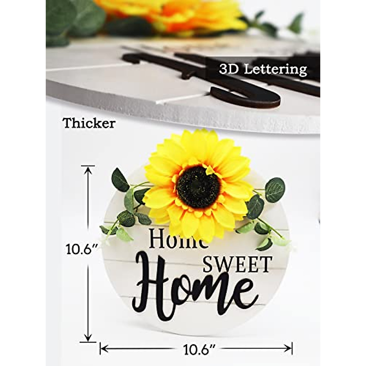 Wood Bead Garland with Tassel, Welcome Sign for Front Door, 2pcs