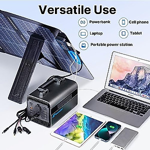 Nicesolar 100W Bifacial Portable Solar Panel 100 Watt Foldable Solar Charger for Power Station Solar Generator, with USB A&C PD 65W for Laptop Smartphone Tablet Power Bank Camping RV Outdoor