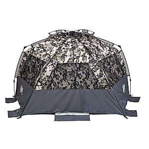 E-Z UP Wedge Portable Beach Tent, 51"x51" Entrance with 3 Roll-Up Windows and Storage Pocket, Camo Spring