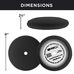 TCP Global 8" Black Extra Fine Foam Finishing Grip Pad Final Buff Polish Wax - Hook & Loop