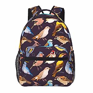 Qurdtt Funny Bird Pattern Backpack Big Capacity Backpack Lightweight Casual Travel Laptop Daypack for Men Women