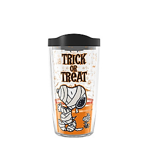 Tervis Peanuts - Halloween Snoopy Trick or Treat Made in USA Double Walled Insulated Tumbler Travel Cup Keeps Drinks Cold & Hot, 16oz, Classic