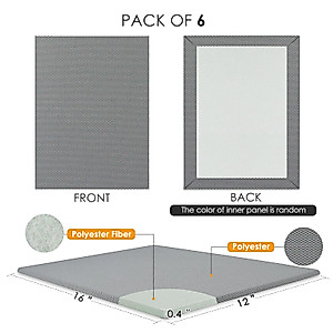 TroyStudio Elegant Fabric Acoustic Panels - 16 x 12 x 0.4 Inches 6 Pack Wall Ceiling Sound Absorbing Panels, Acoustical Sound Absorption Wall Panels, Decorative Felt Tiles for Home, Office Studio