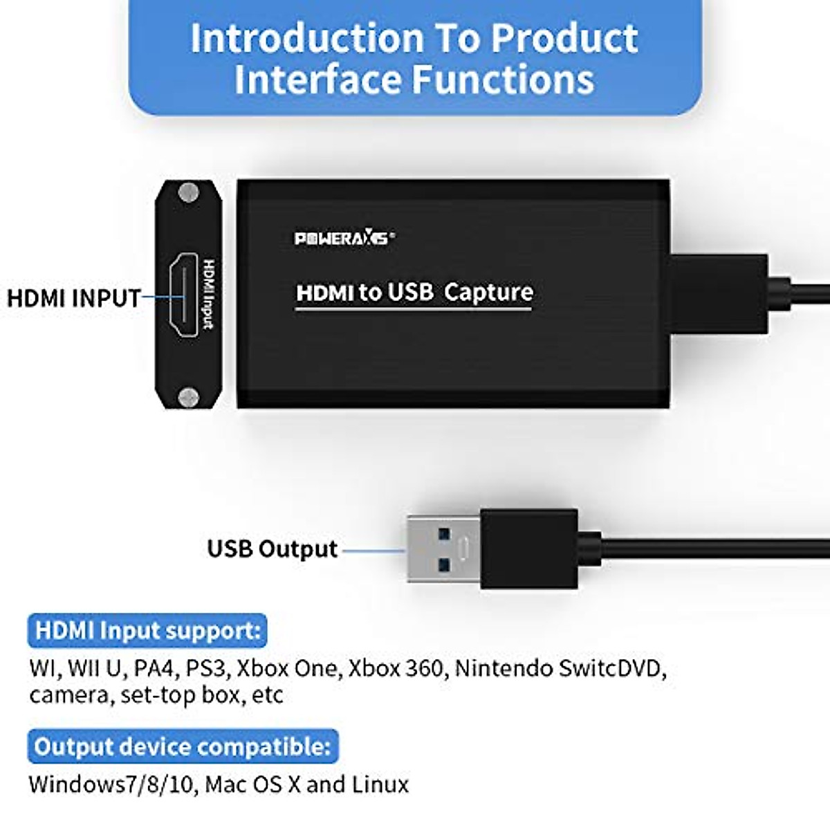 POWERAXIS Audio Video Capture Card (2.0USB)