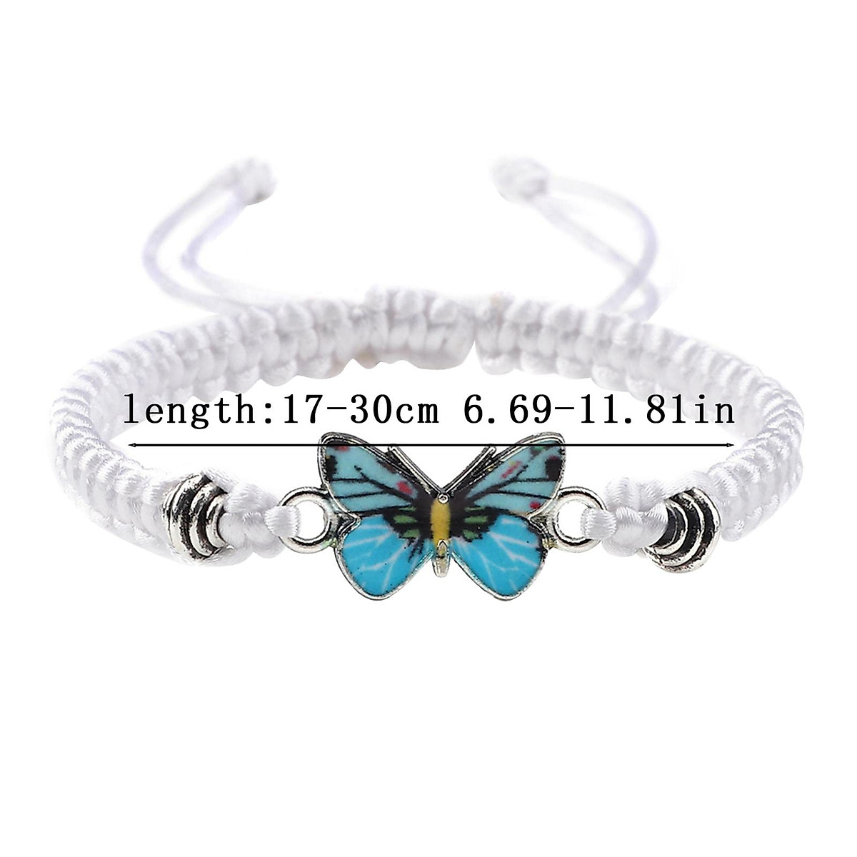 Birsppy BLUGY 2023 Card Butterfly Bracelets for Teen Girls Adjustable String Butterfly Bracelets for Women Cute Butterfly Charm Bracelets
