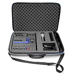 CASEMATIX Music Equipment Mixer Case Compatible with Zoom LiveTrak L-8 Podcast Mixer or PodTrak P8 Recorder and Microphone Accessories - Includes DJ Equipment Gig Bag Travel Case Only